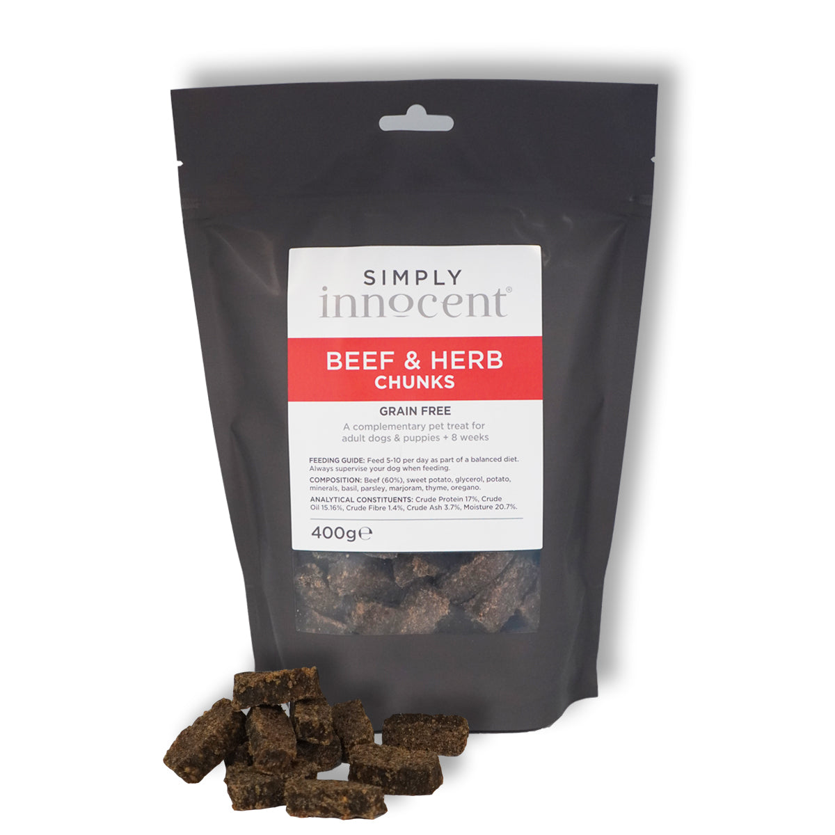 Beef & Herb Chunks | Healthy Dog Treats | The Innocent Hound